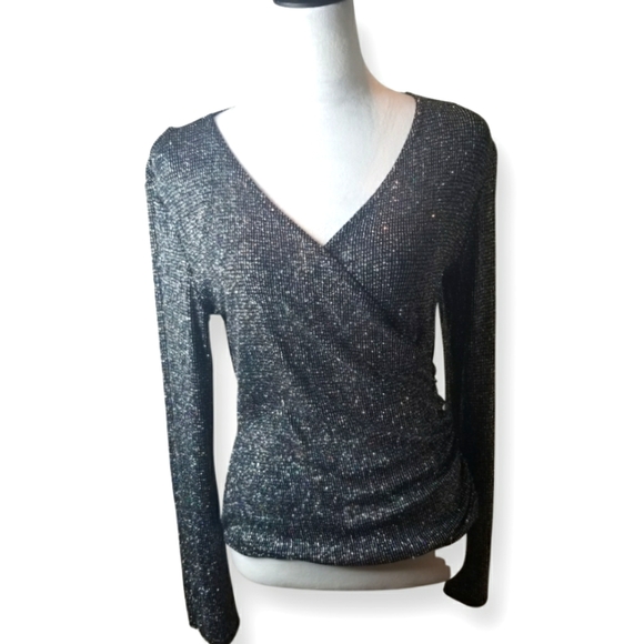 MSK | Tops | Msk Prism Effect Crossfront Sparkly Stretch Top | Poshmark